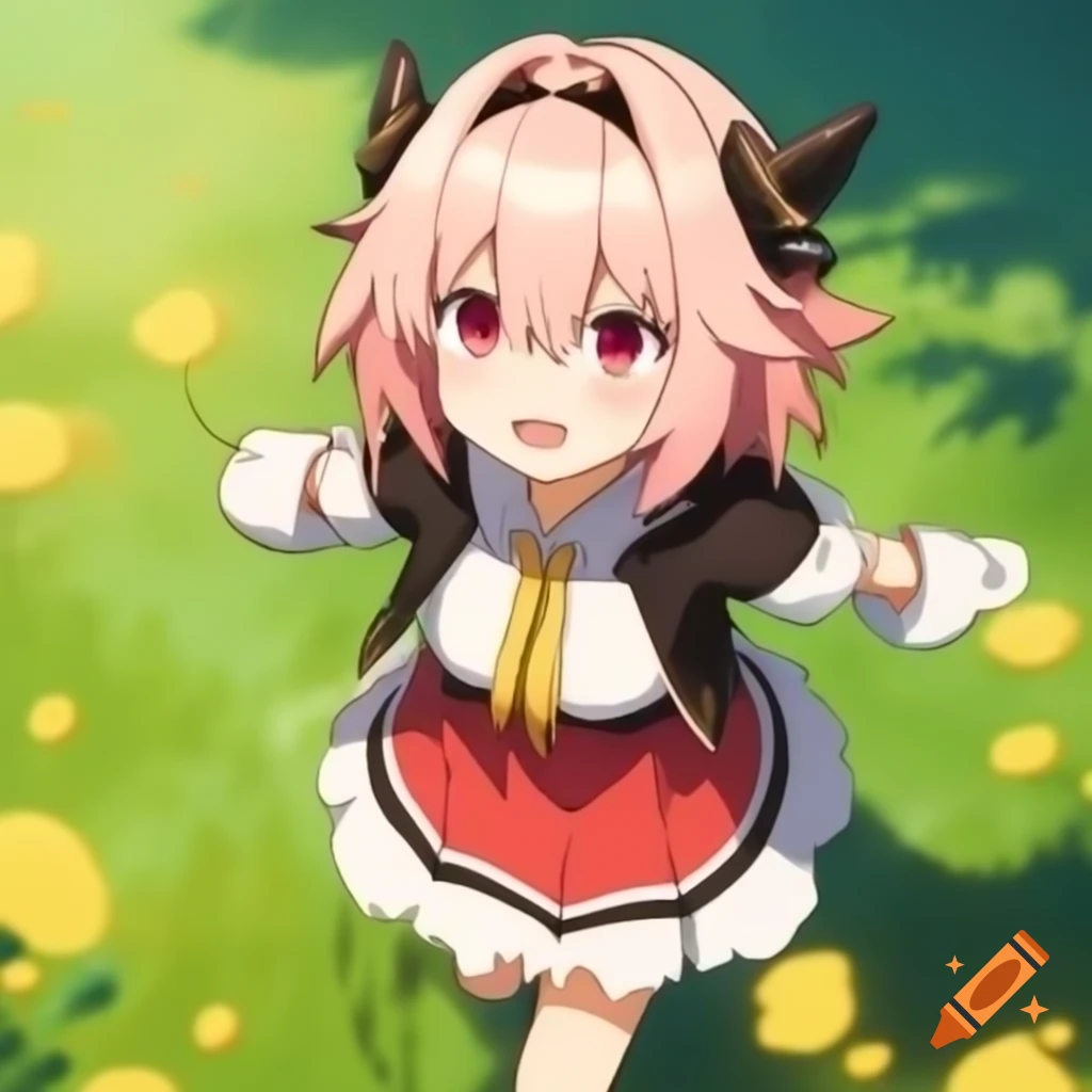 Astolfo from Fate Apocrypha walking in park, anime style with sunlight ...