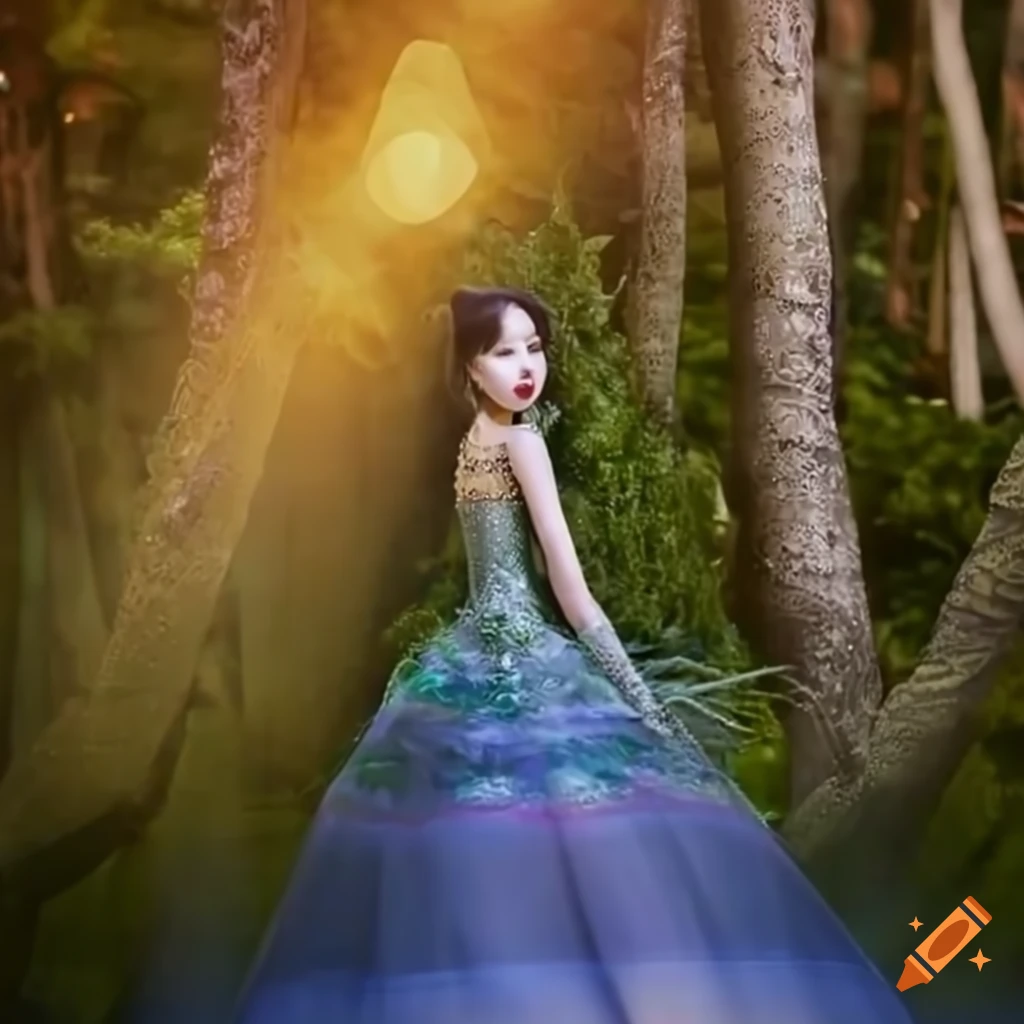 TWICE Mina in a MET GALA inspired Forest Enchantment on Craiyon