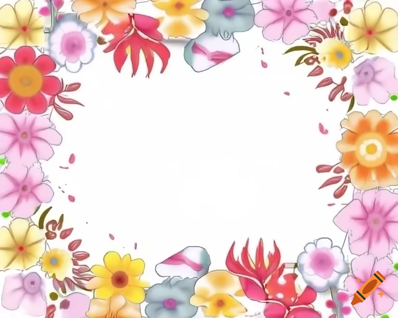 Stylized video game depiction of beautiful flowers in the foreground on ...