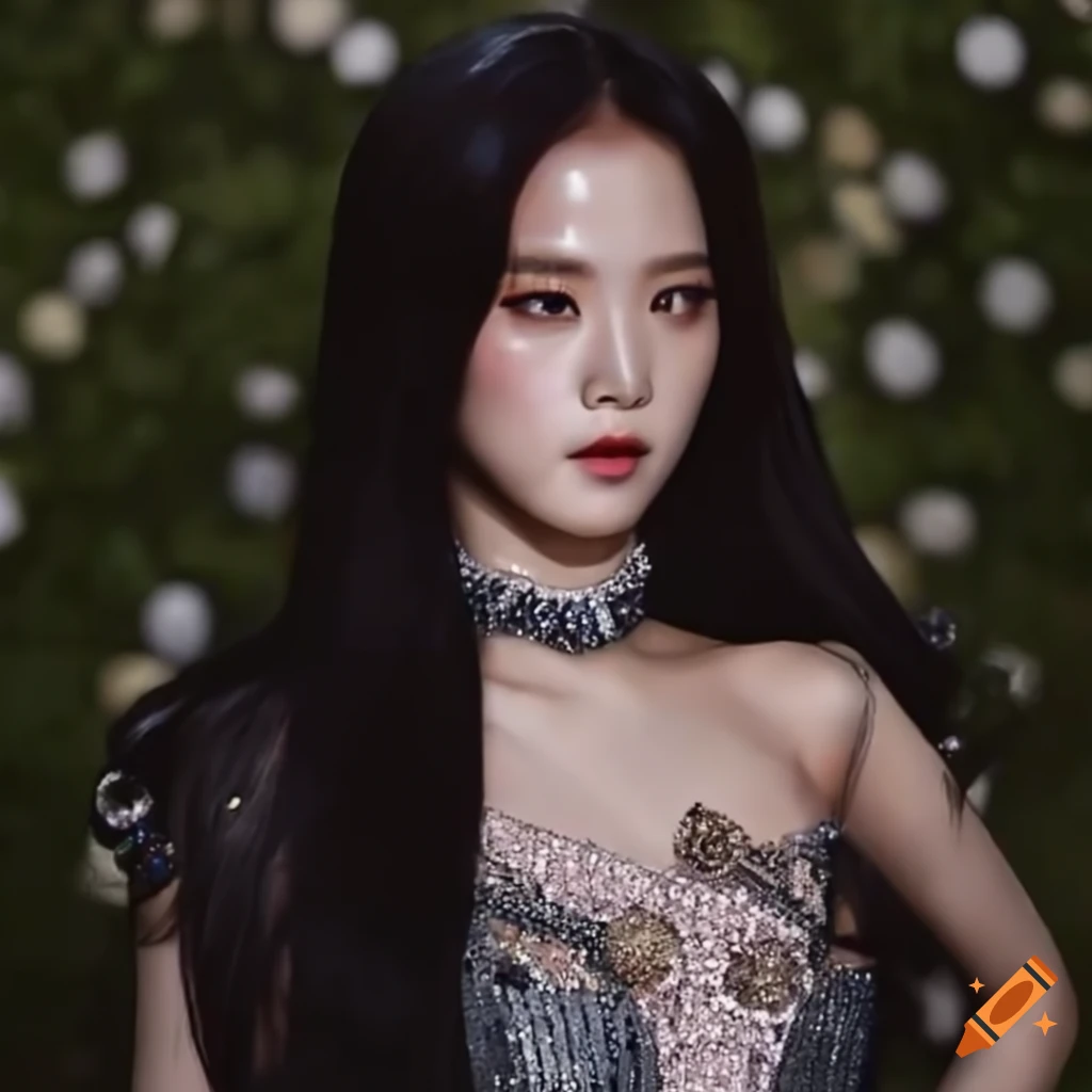 BLACKPINK Jisoo in Winter Solstice themed outfit inspired by MET GALA on Craiyon