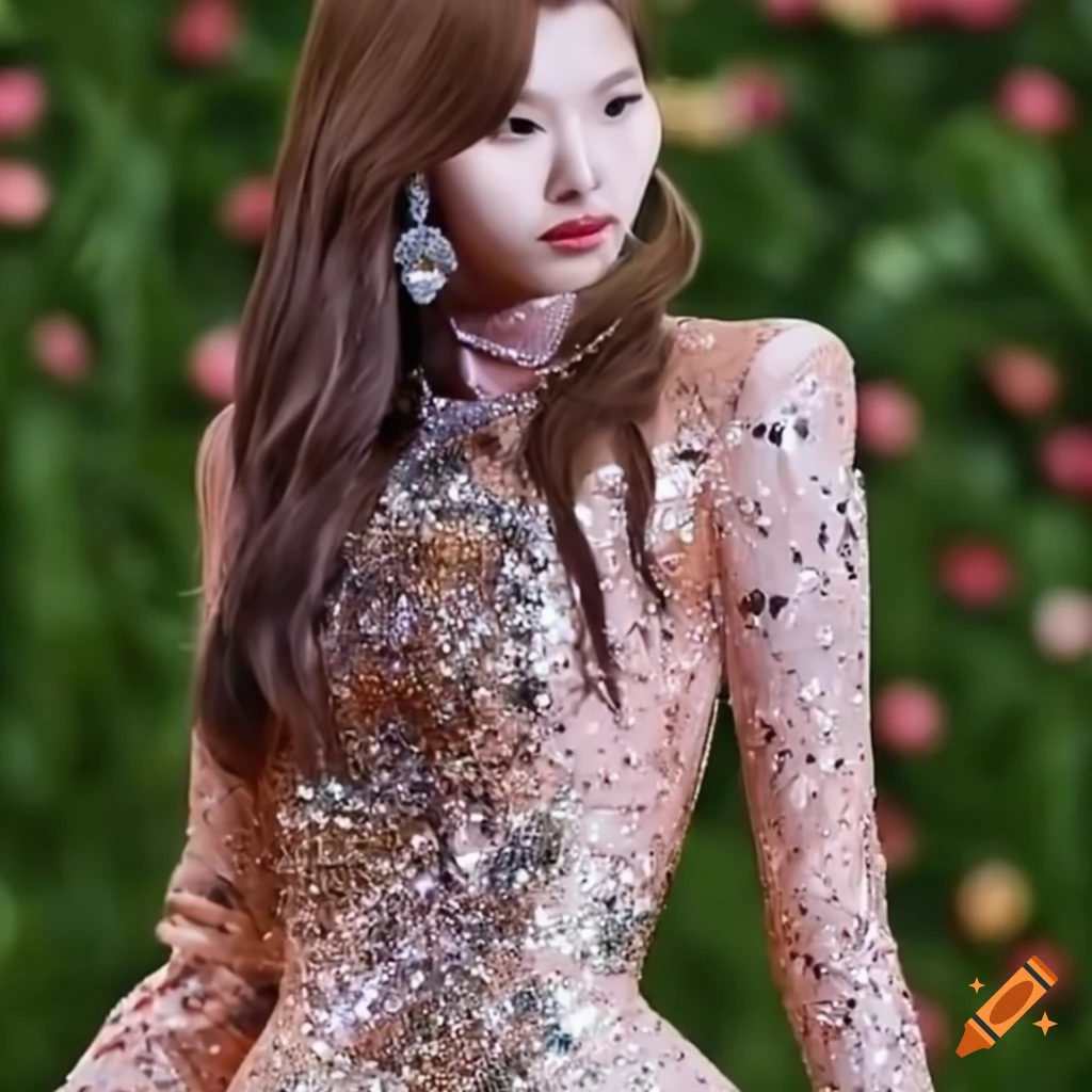 Twice sana in met gala inspired 'the great migration' outfit on Craiyon