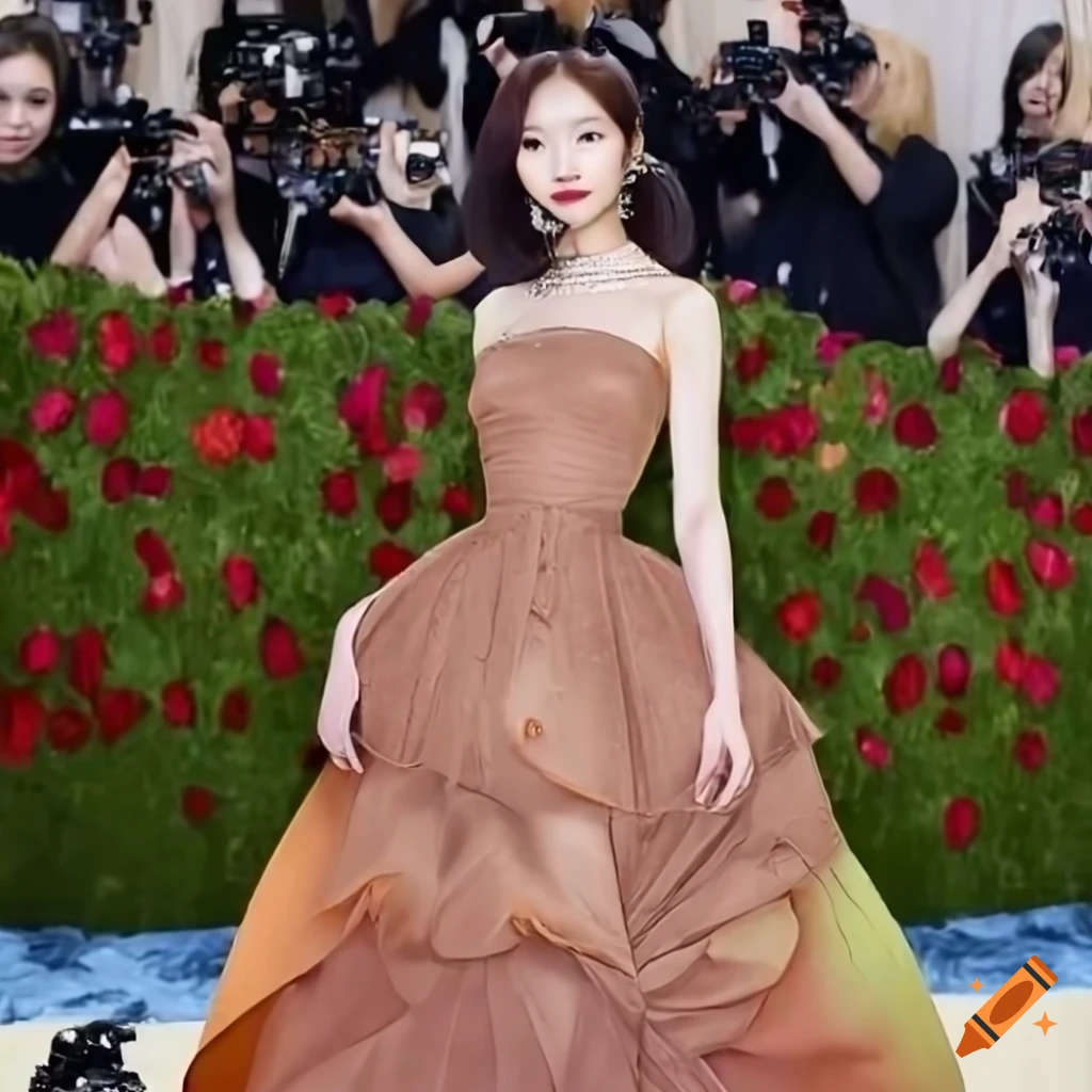 Twice mina in met gala inspired 'fallen leaves' outfit on Craiyon