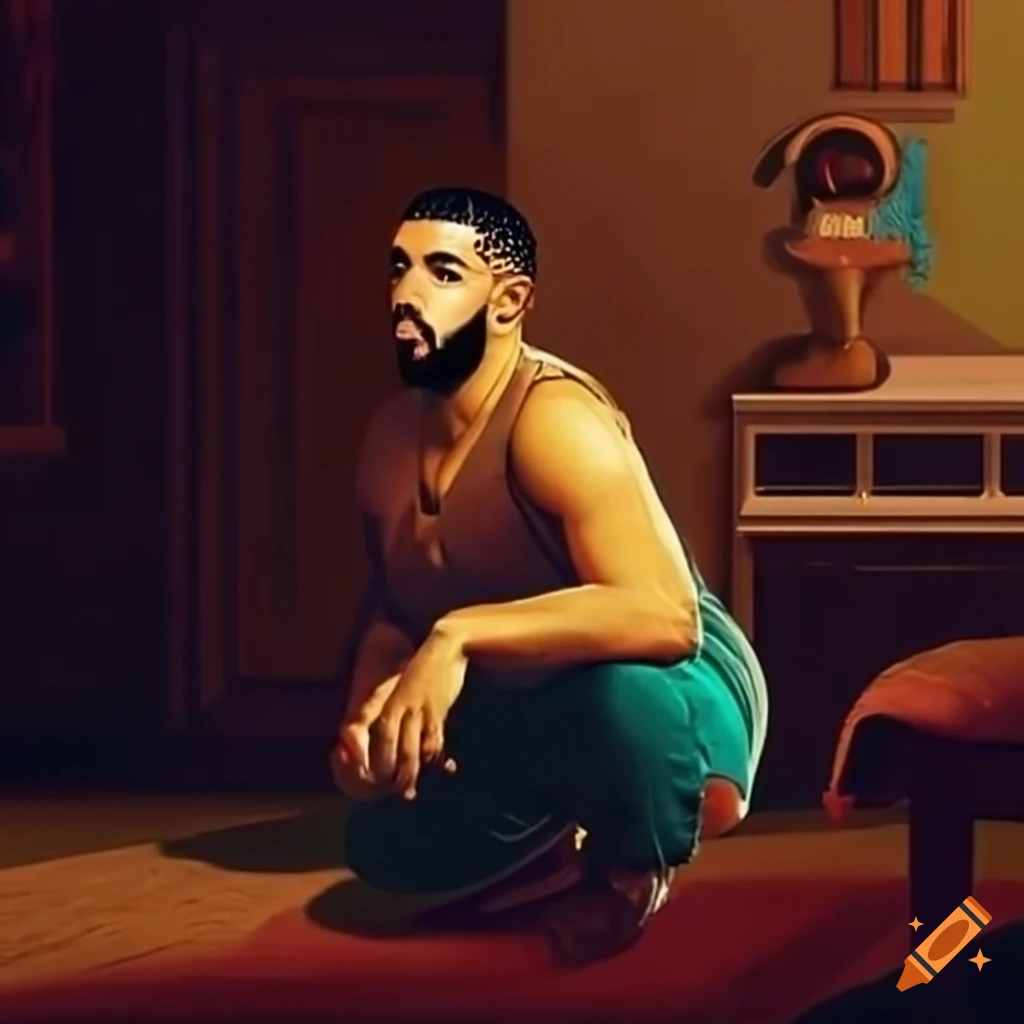 Drake in his childhood room on Craiyon