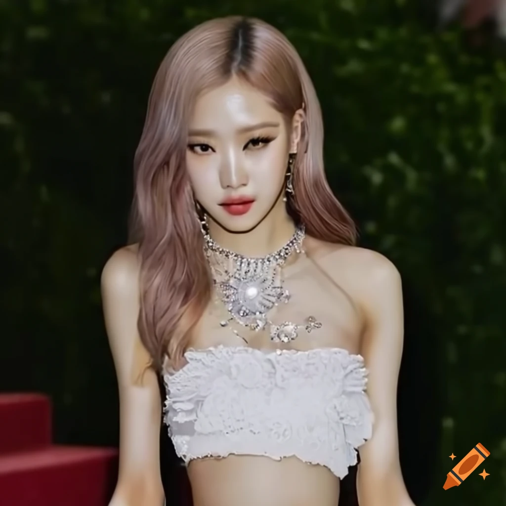 BLACKPINK Rosé in Winter Solstice themed outfit inspired by MET GALA on Craiyon