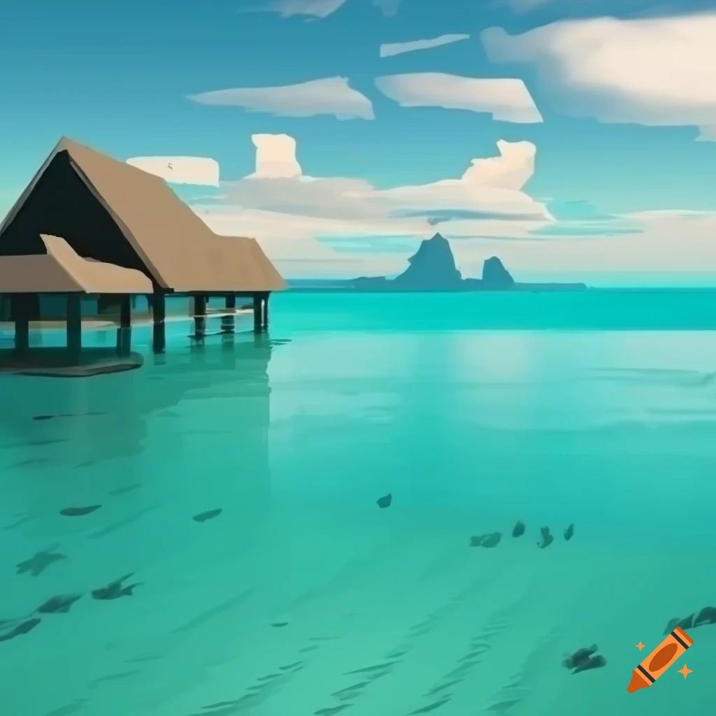 Desktop wallpaper overlooking Bora Bora with azure skies and turquoise ...