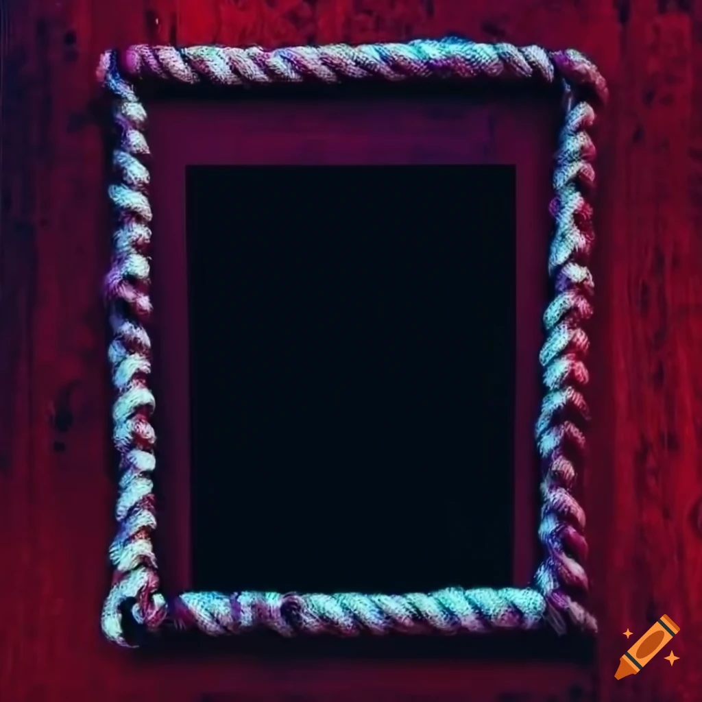 Rope picture frame with scary vhs aesthetic on Craiyon