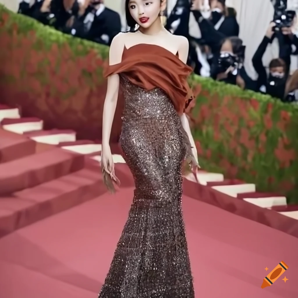 Twice mina in met gala inspired 'fallen leaves' outfit on Craiyon