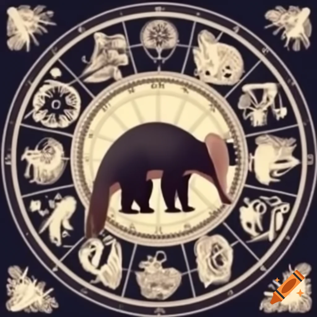 Astrology horoscope depicting anteater zodiac sign on Craiyon