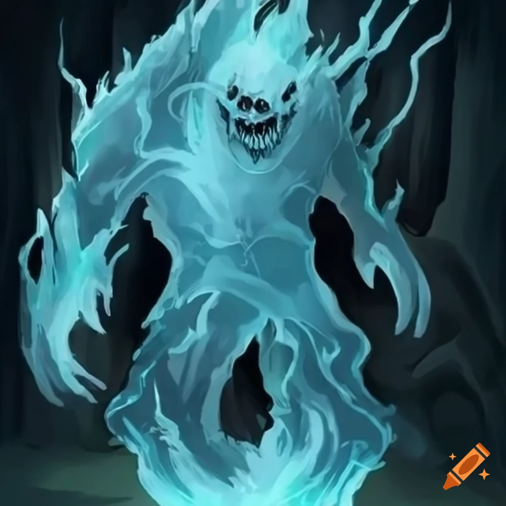 Air elemental in Dnd style with windswept undead theme on Craiyon