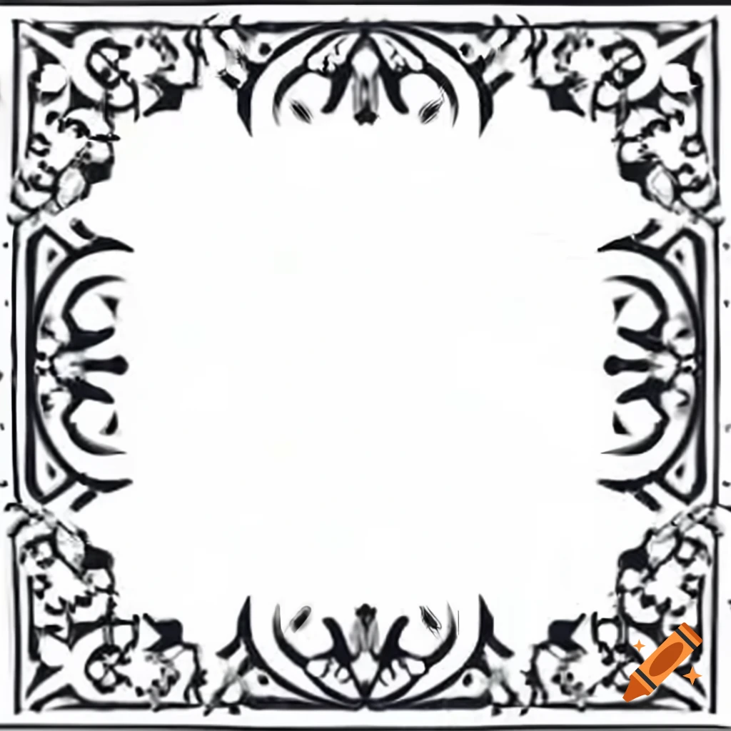 Decorative border of an Elizabethan title page on Craiyon