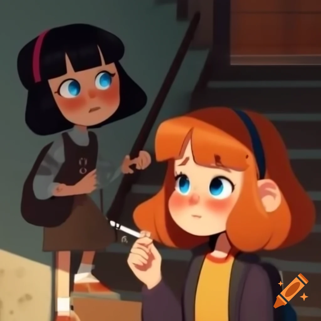 Two best friends, one with ginger hair and blue eyes, the other with ...