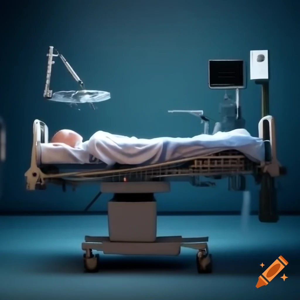 Innovative patient bed with motorized rotation and temperature sensor ...