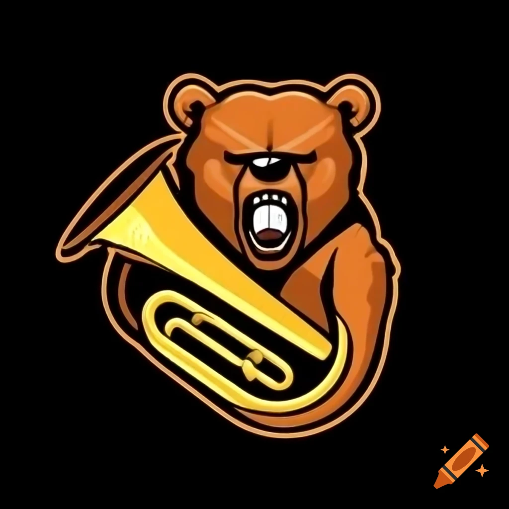 Angry bear hugging baritone logo on Craiyon