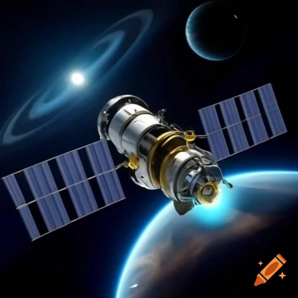 Photo realistic advanced space station orbiting a planet in 8k on Craiyon