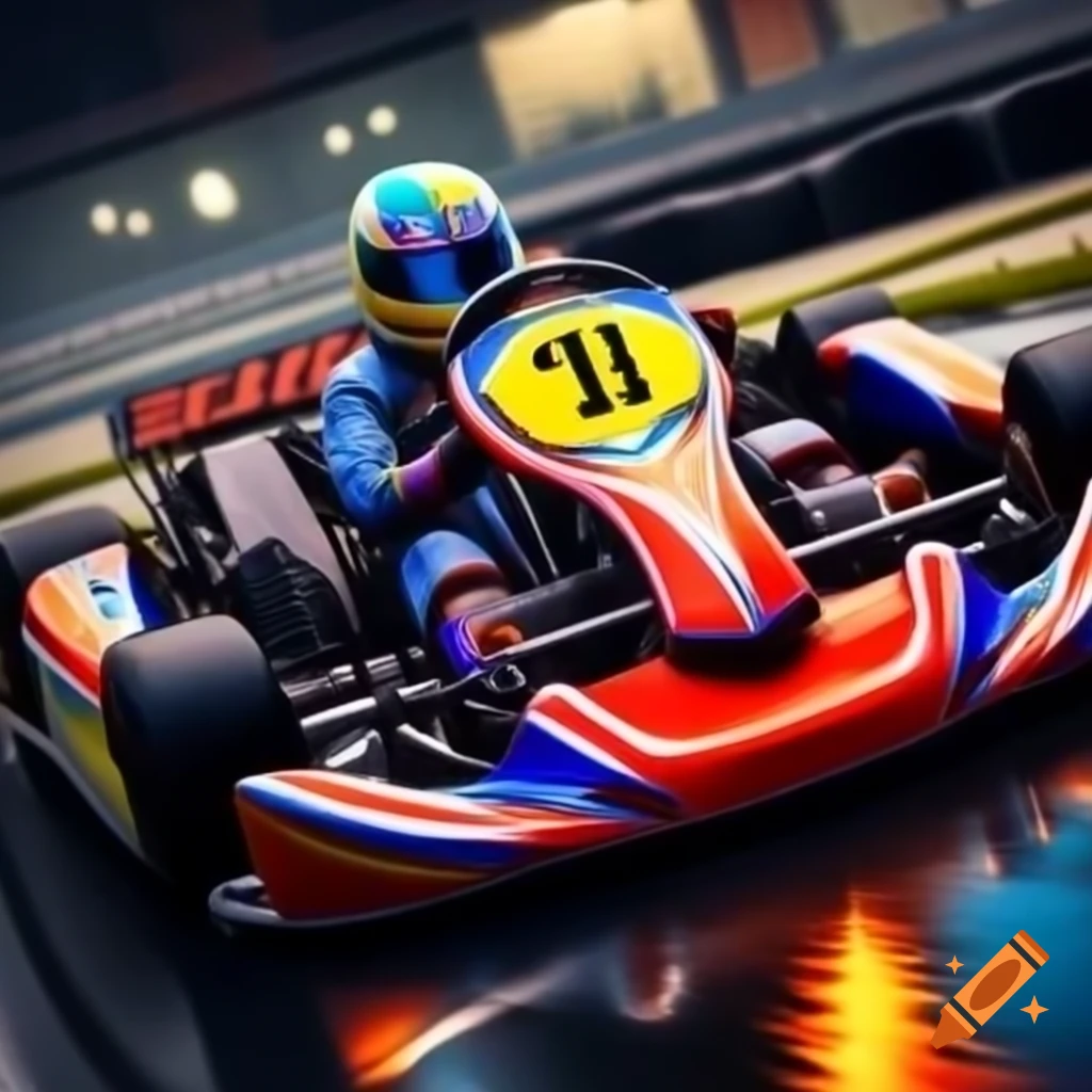 Go karting promotional poster on Craiyon