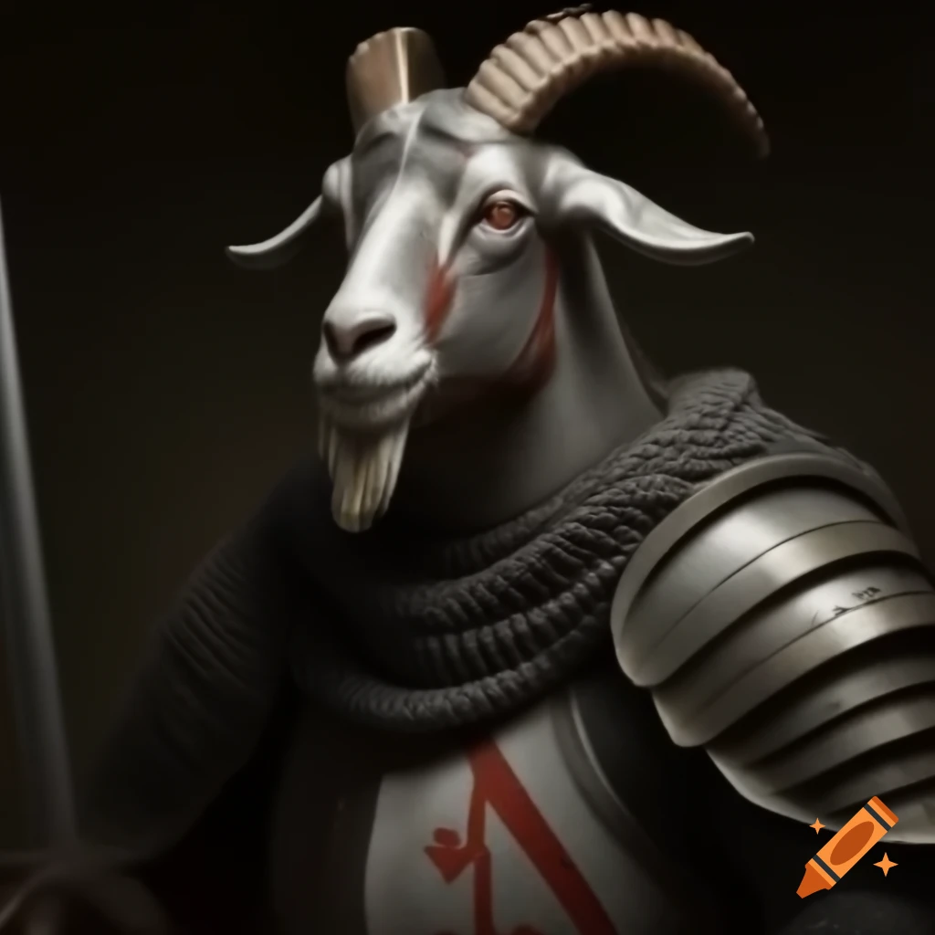 Goat depicted as a knight on Craiyon