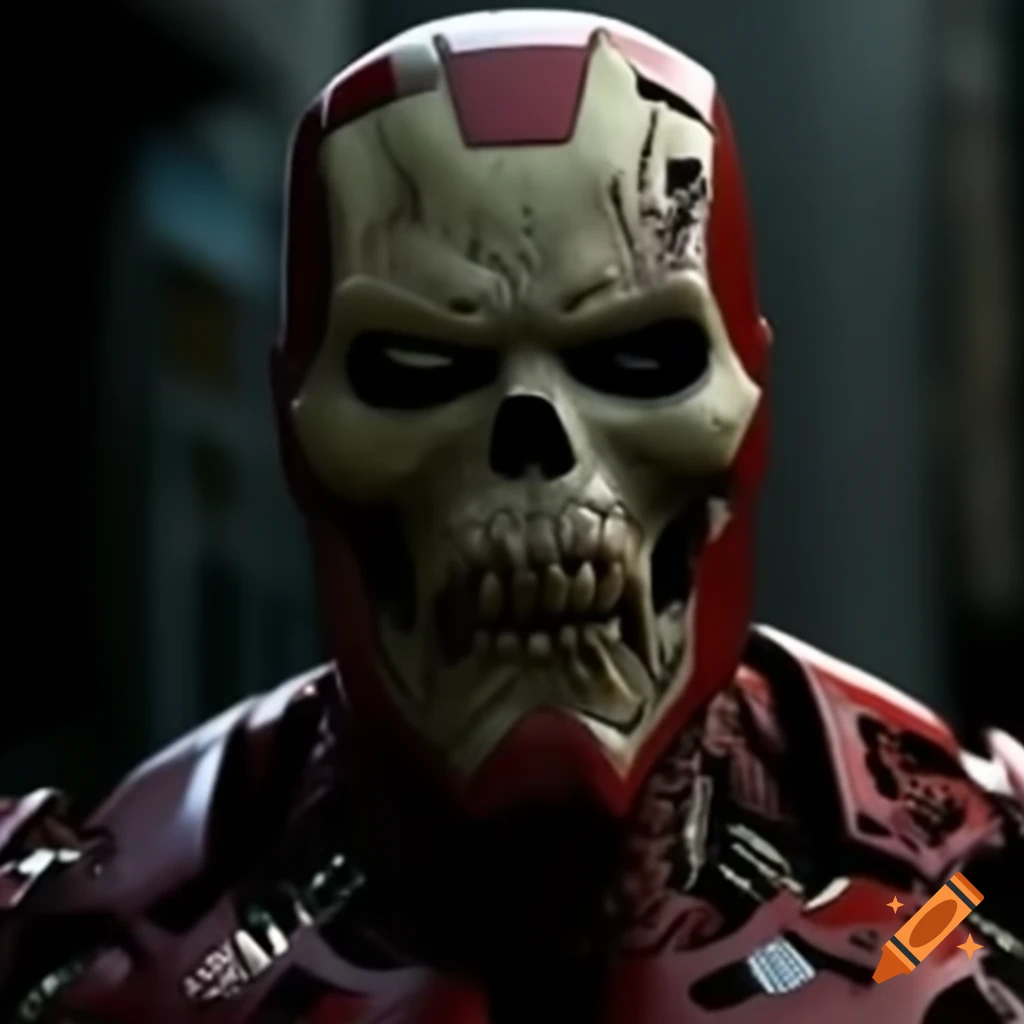 Zombie version of Iron Man character on Craiyon