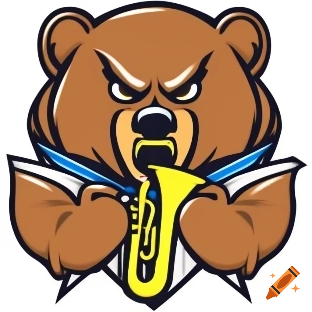 Angry bear hugging baritone logo on Craiyon