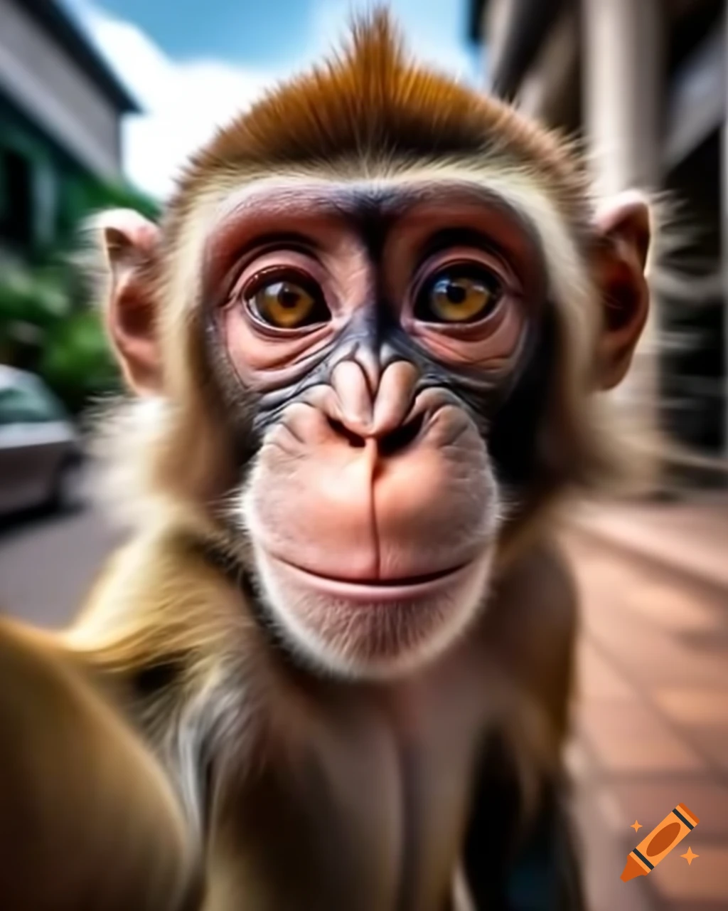 A cartoon monkey rides on the back of a large goldfish underwater. on Craiyon