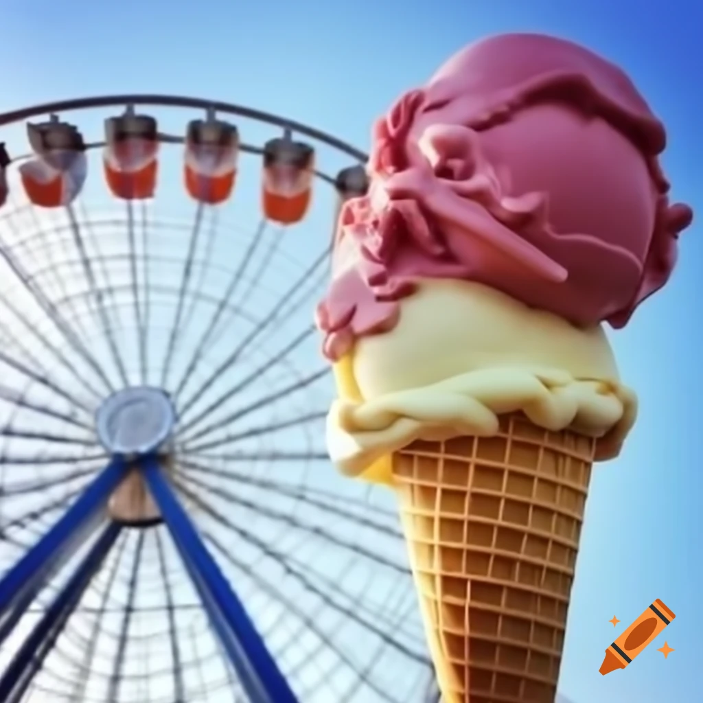 Governor Tim Walz enjoying ice cream at MN State Fair with ferris wheel ...