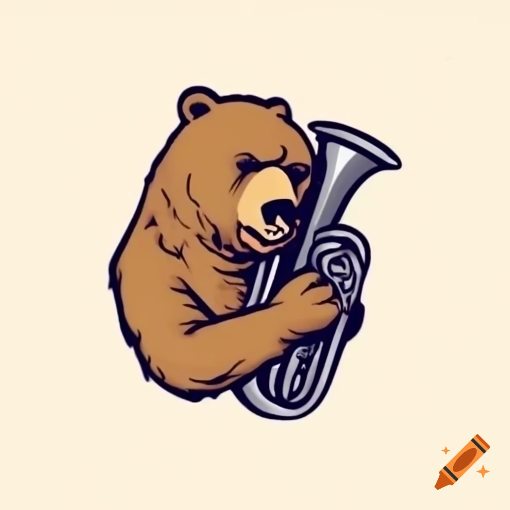 Scary bear embracing baritone logo on Craiyon