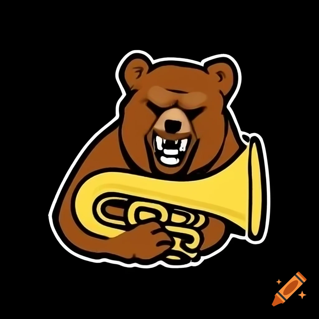 Angry bear hugging baritone logo on Craiyon