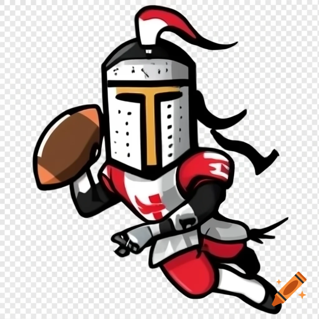 Fierce knight holding sword, college football team logo on Craiyon