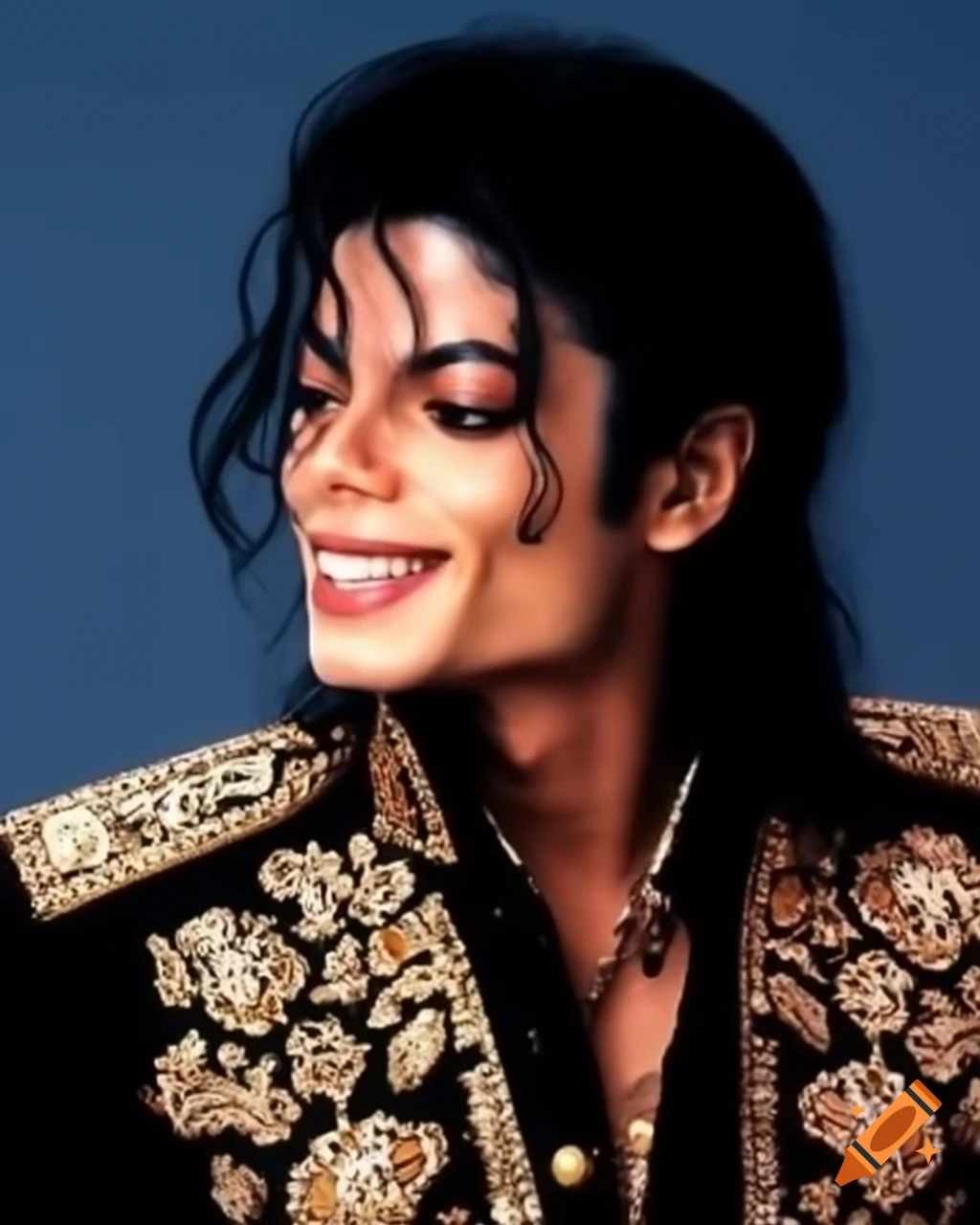 Michael Jackson enjoying a sandwich on Craiyon