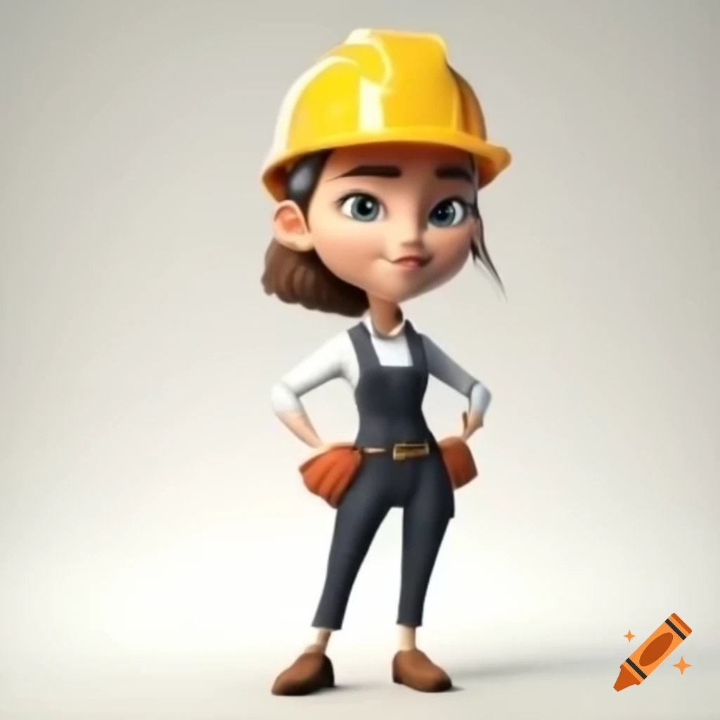 3d character of a woman in business suit with construction hard hat and ...