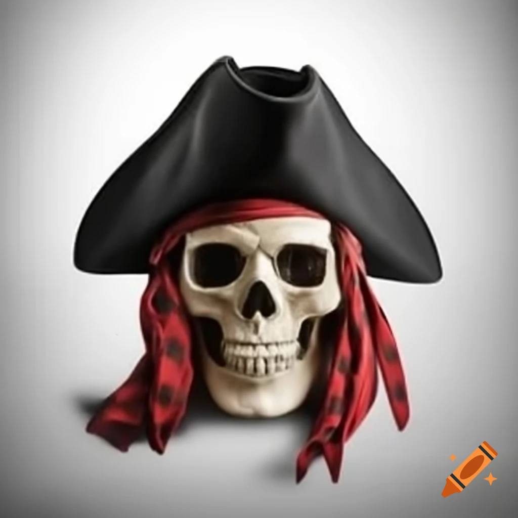 Tricorn leather pirate hat on white background, high resolution on Craiyon