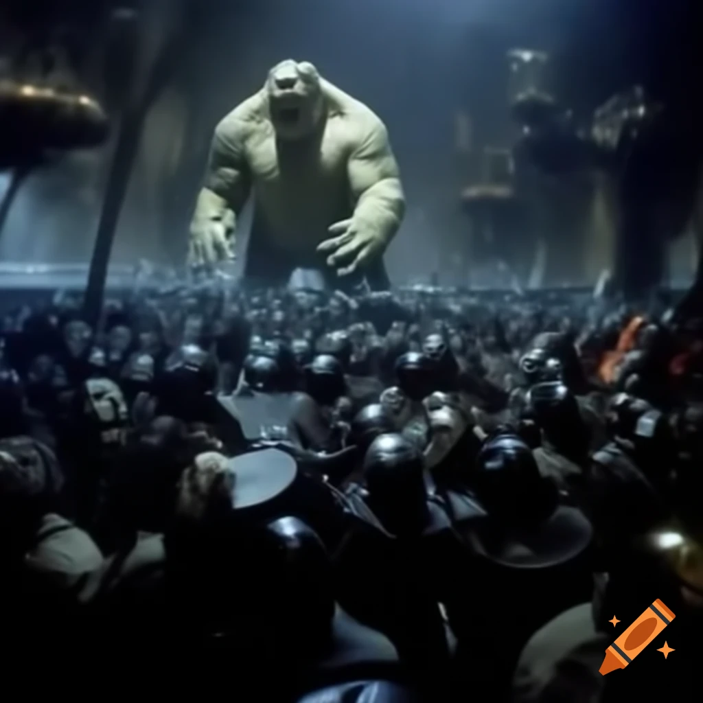 Sinbad battling giant monsters in 1967 film, dramatic scene on Craiyon