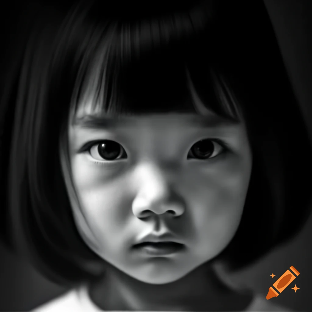 Japanese female character with big eyes and stern expression in ...