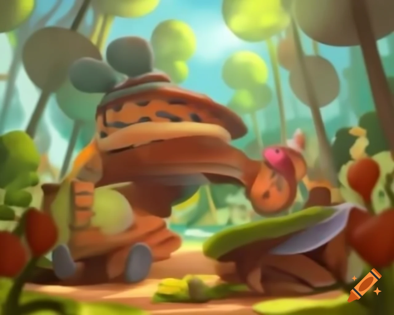 Large inflatable anthro bee with red glowing eyes in padded cell with ...