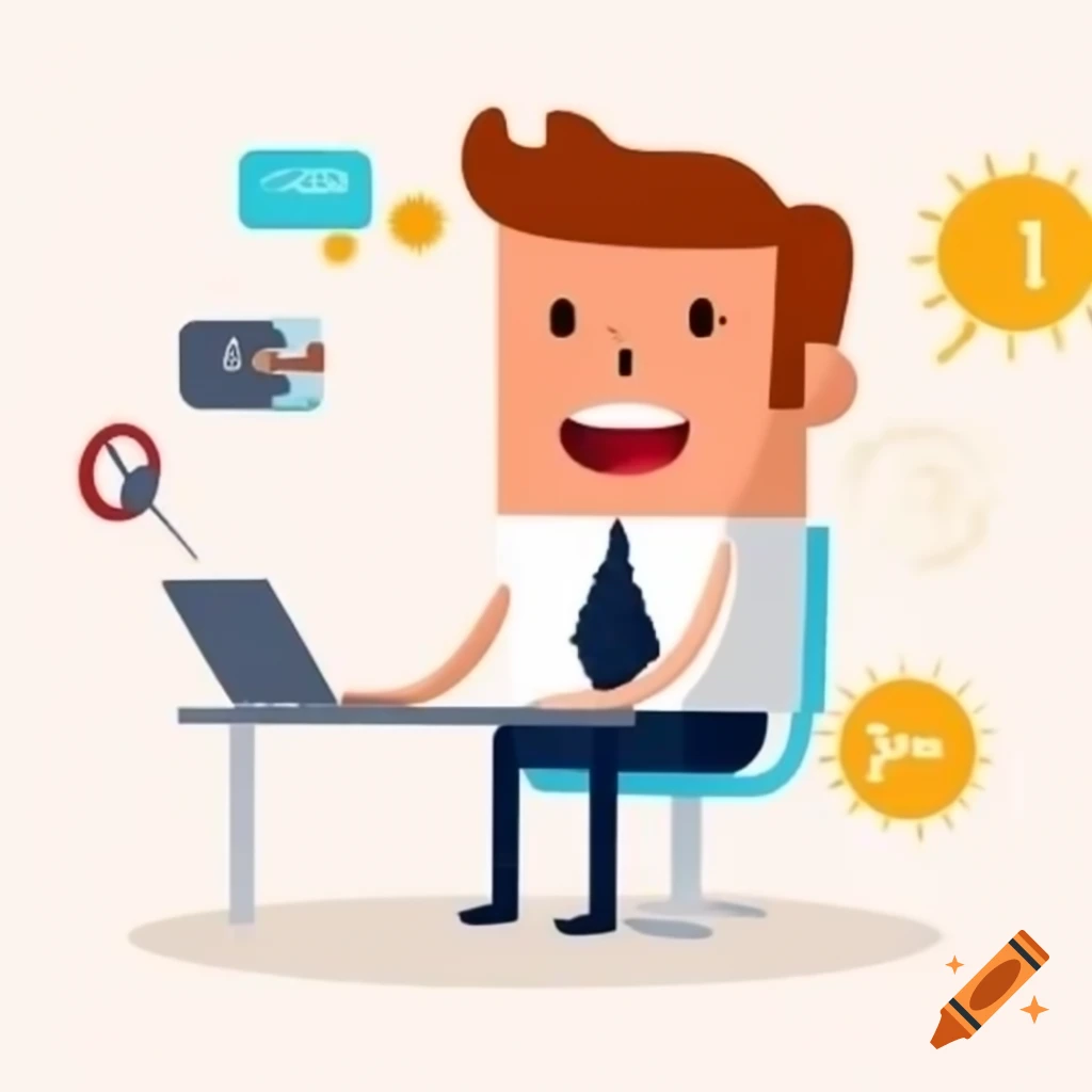 Cartoon of a creative developer on Craiyon