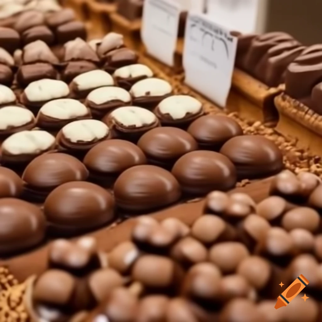 Close-up of four chocolate squares on Craiyon