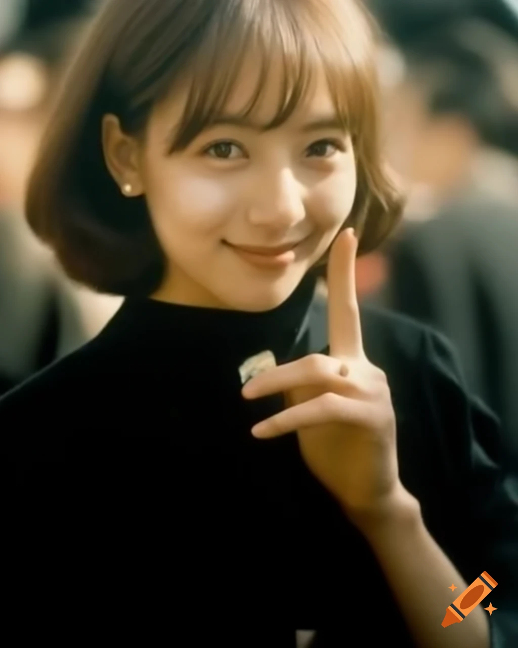 Vintage paparazzi photo of smiling Japanese actress from 1960 French ...