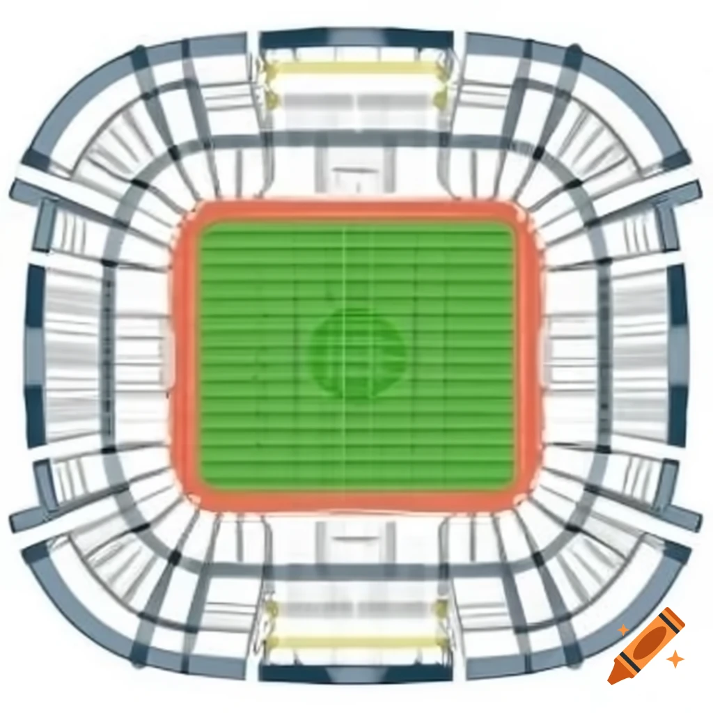 Colorful seating plan of a soccer stadium on Craiyon
