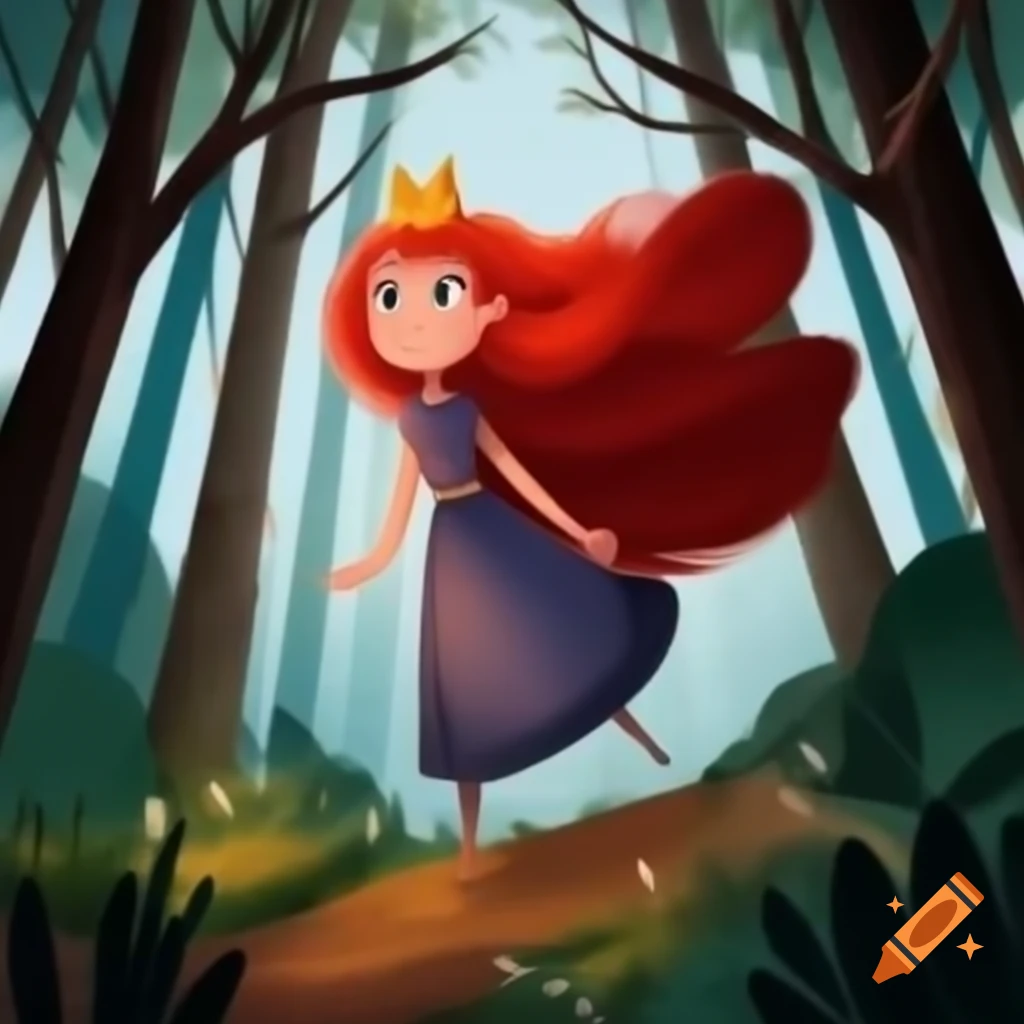 Cartoon image of a girl standing in front of a tree on Craiyon