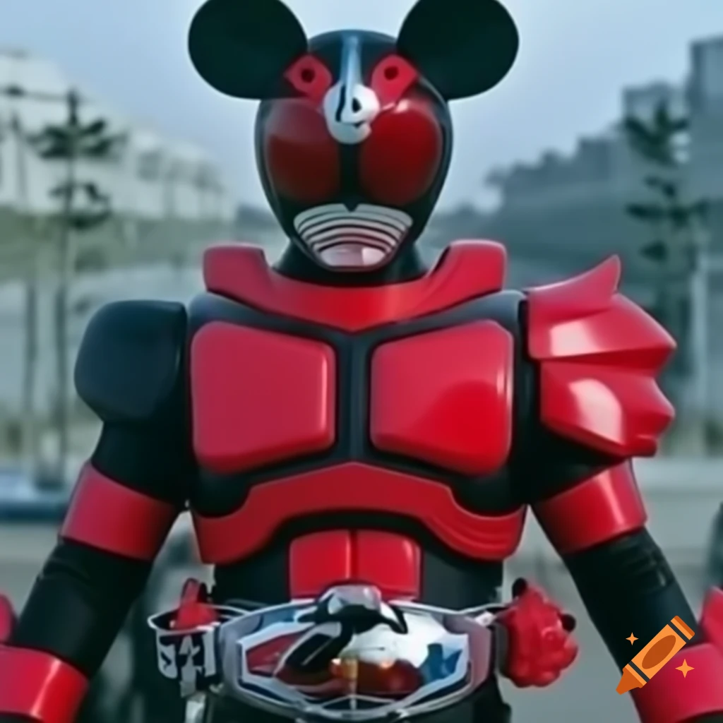 Kamen Rider character inspired by Mickey Mouse on Craiyon