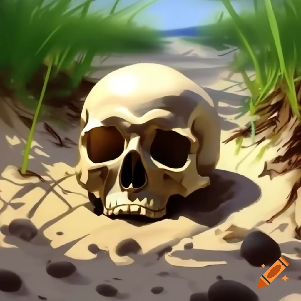 Cartoon style skull graffiti art on Craiyon