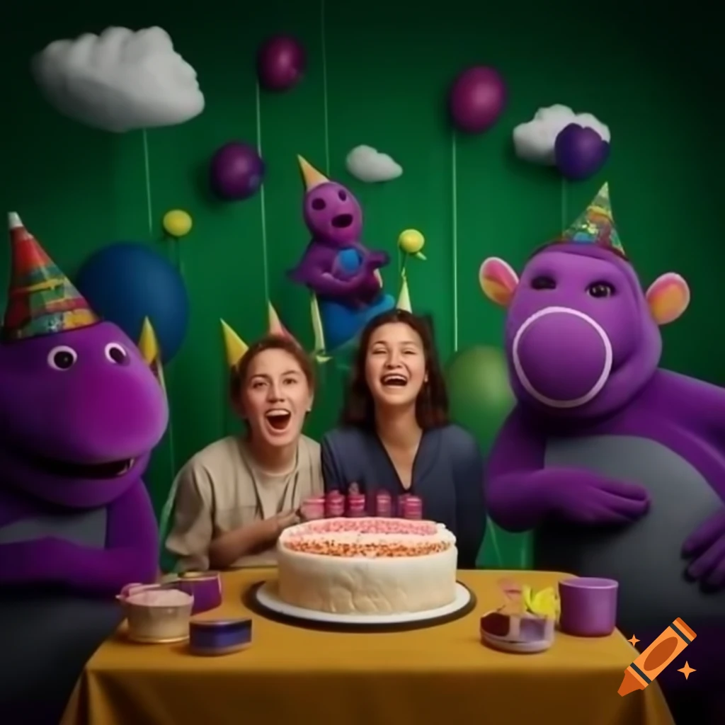 Birthday cake with Furbees and flowers on Craiyon