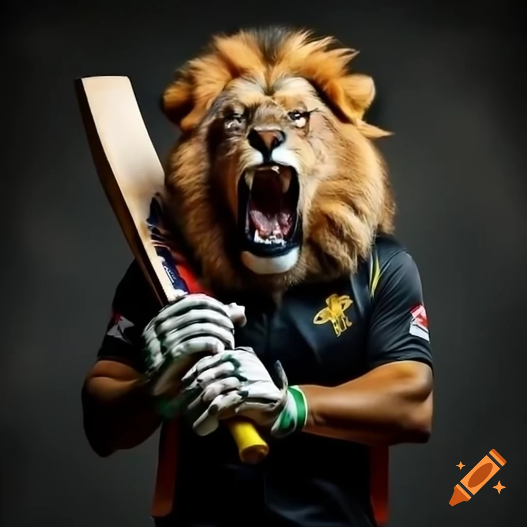 Digital illustration of cricket bat and ball with celebrating player in ...