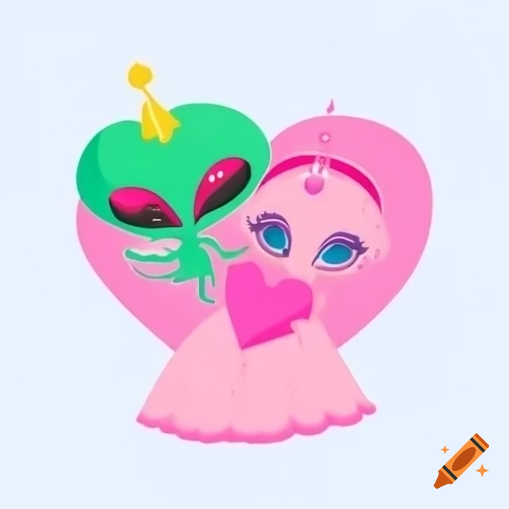 Alien encounters princess for the first time, filled with joy at her ...