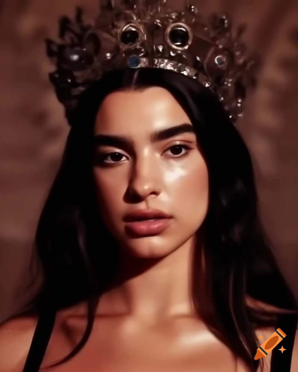 Dua lipa depicted as an albanian princess on Craiyon
