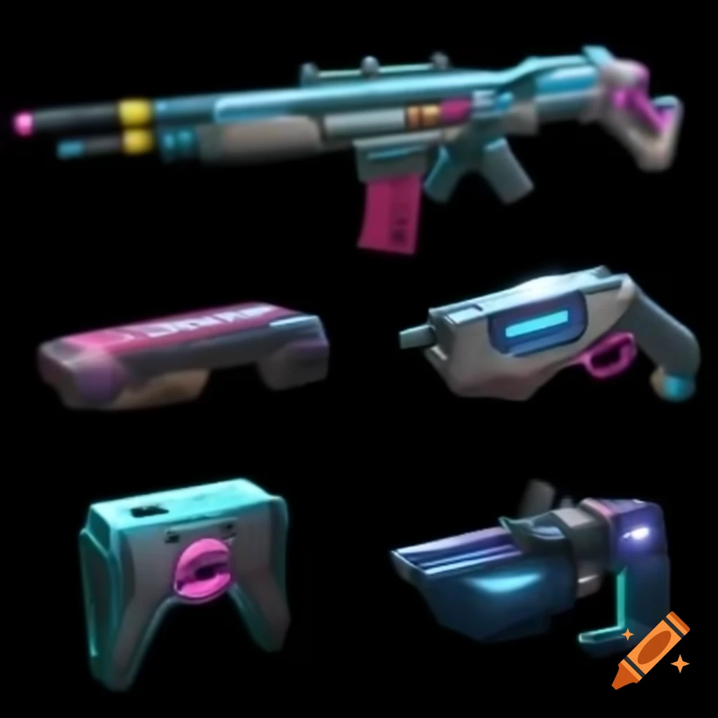 Realistic sci-fi firearms showcasing futuristic designs on Craiyon