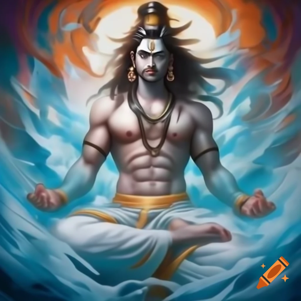 Representation of Shiva, a major deity in Hinduism on Craiyon