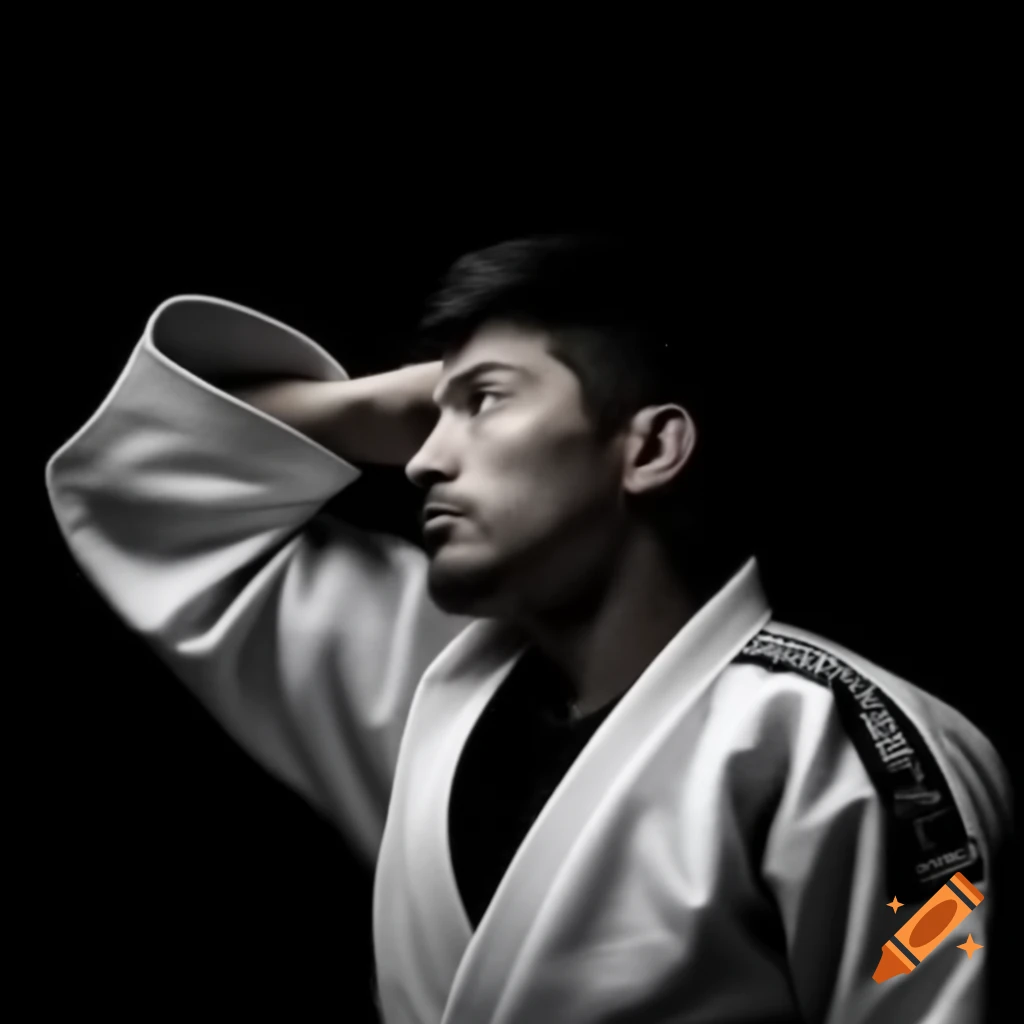 Judoka performing a move with hand on back of head on Craiyon