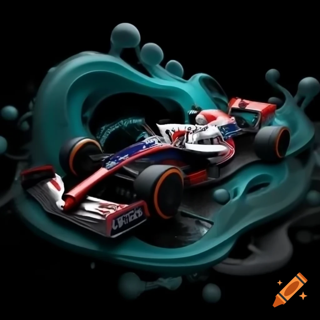 Simulation of external fluid dynamics in Formula 1 racing on Craiyon