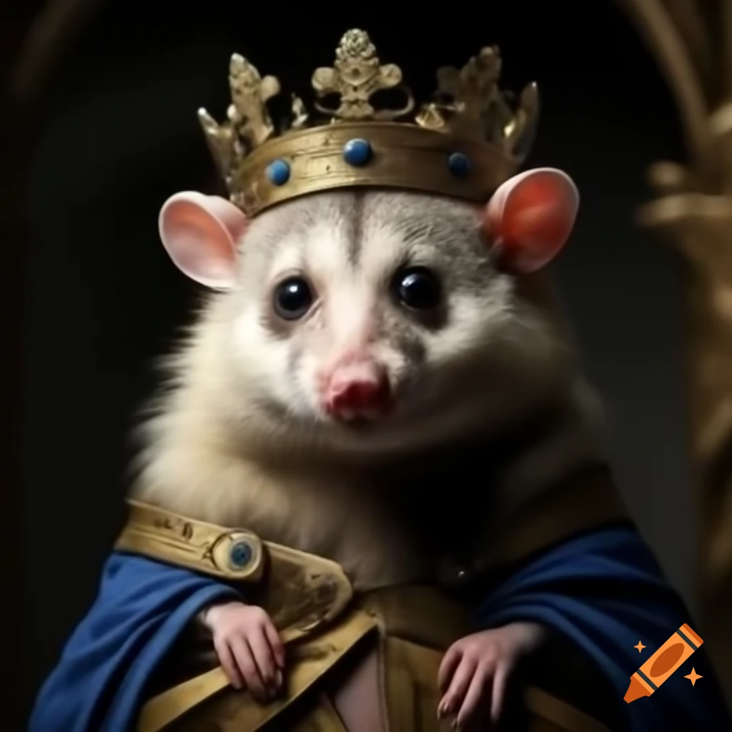 Possum wearing a crown on Craiyon