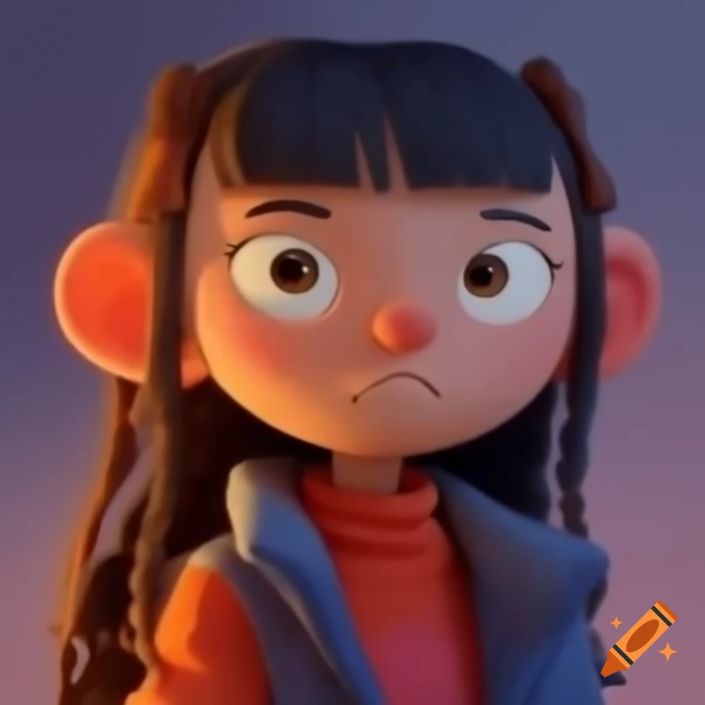 Create an intj personality animated female character on Craiyon